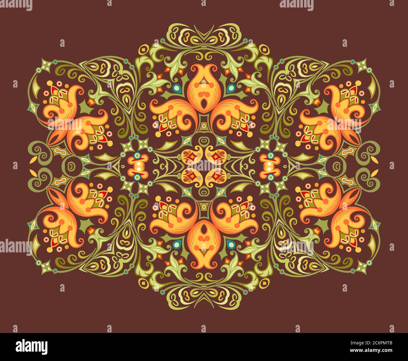 Vector ethnic abstract flower illustration Stock Vector Image & Art - Alamy