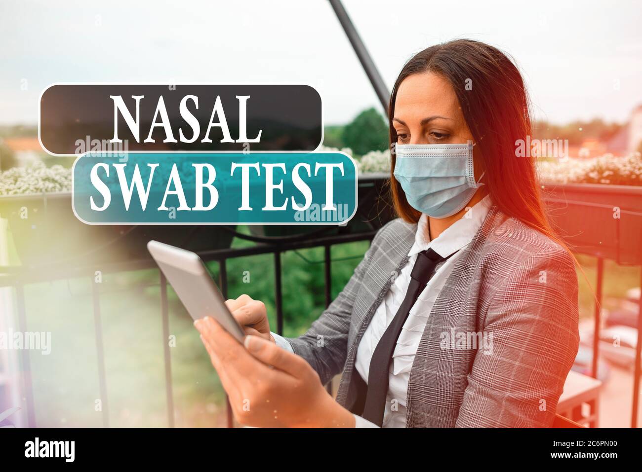 Conceptual hand writing showing Nasal Swab Test. Concept meaning ...