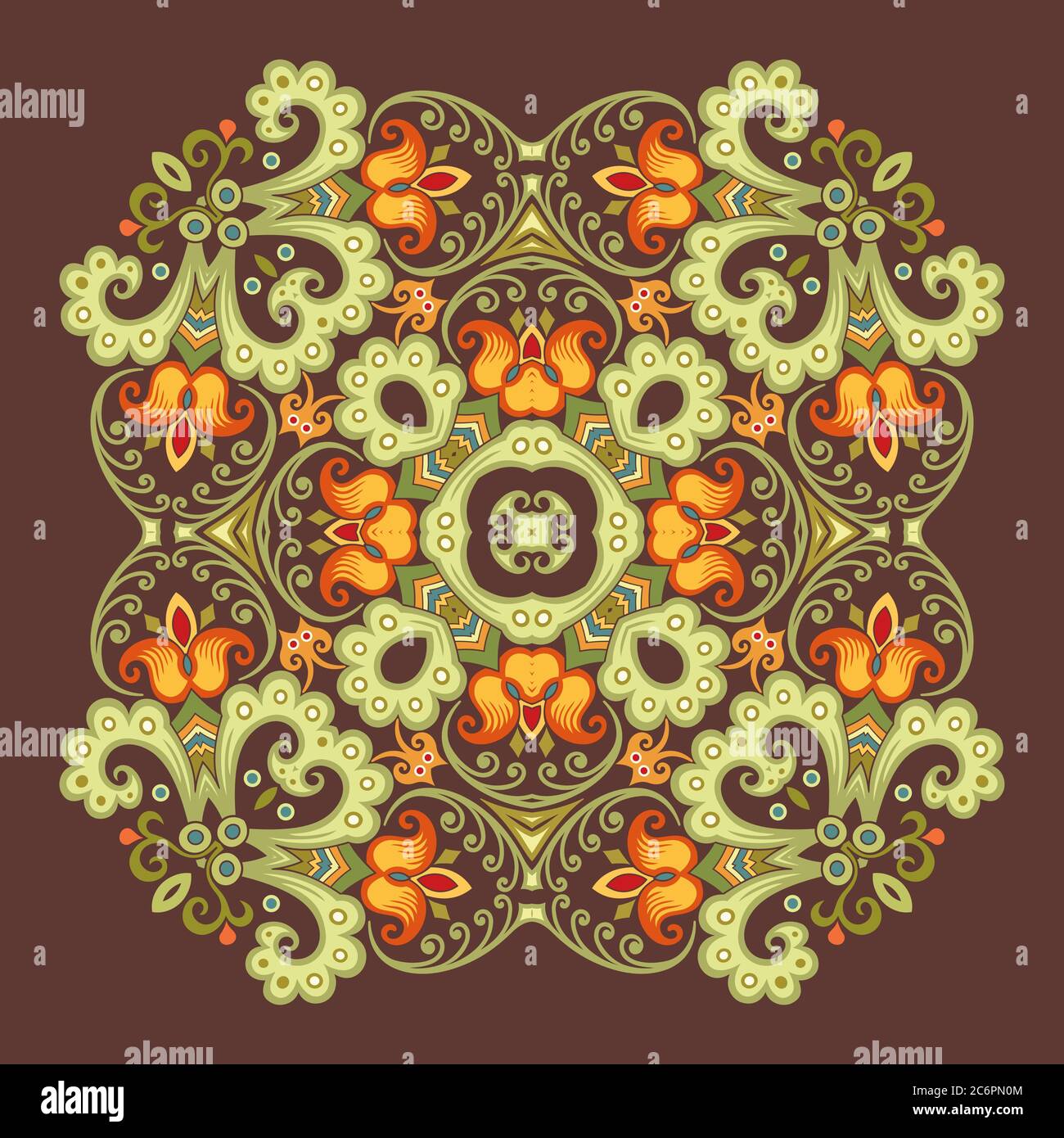 Vector ethnic abstract flower illustration Stock Vector Image & Art - Alamy