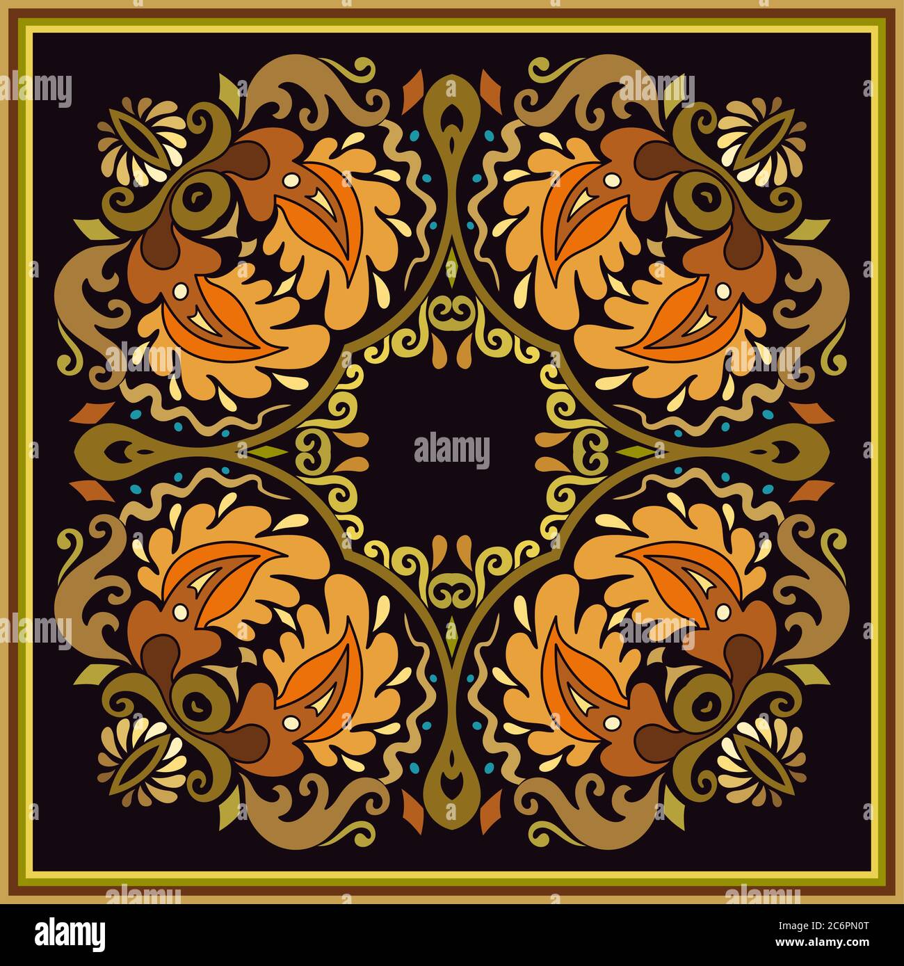 Vector ethnic abstract flower illustration Stock Vector Image & Art - Alamy