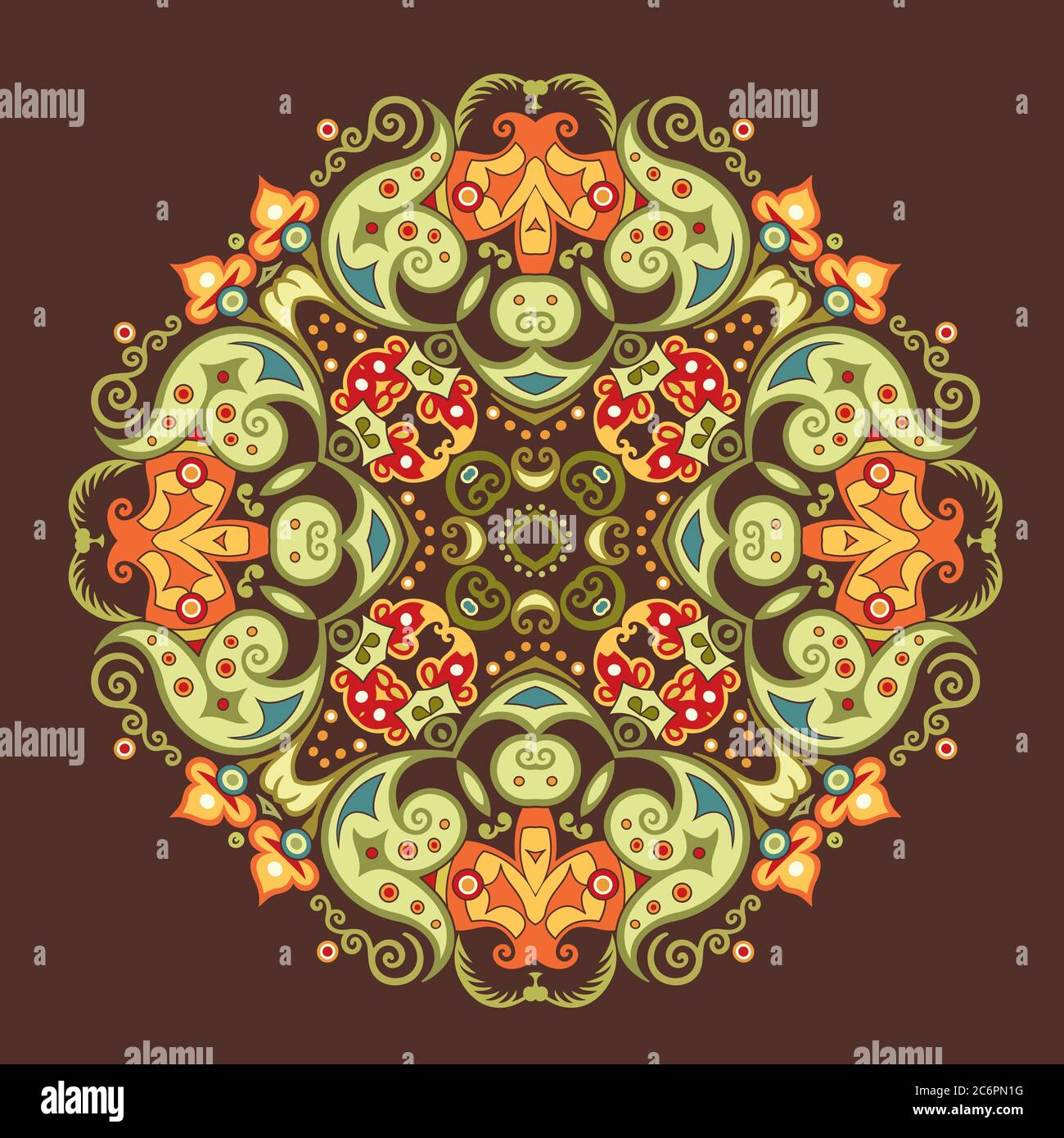 Vector ethnic abstract flower illustration Stock Vector Image & Art - Alamy