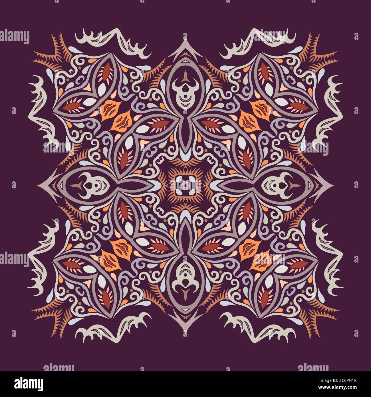 Vector ethnic abstract flower illustration Stock Vector Image & Art - Alamy