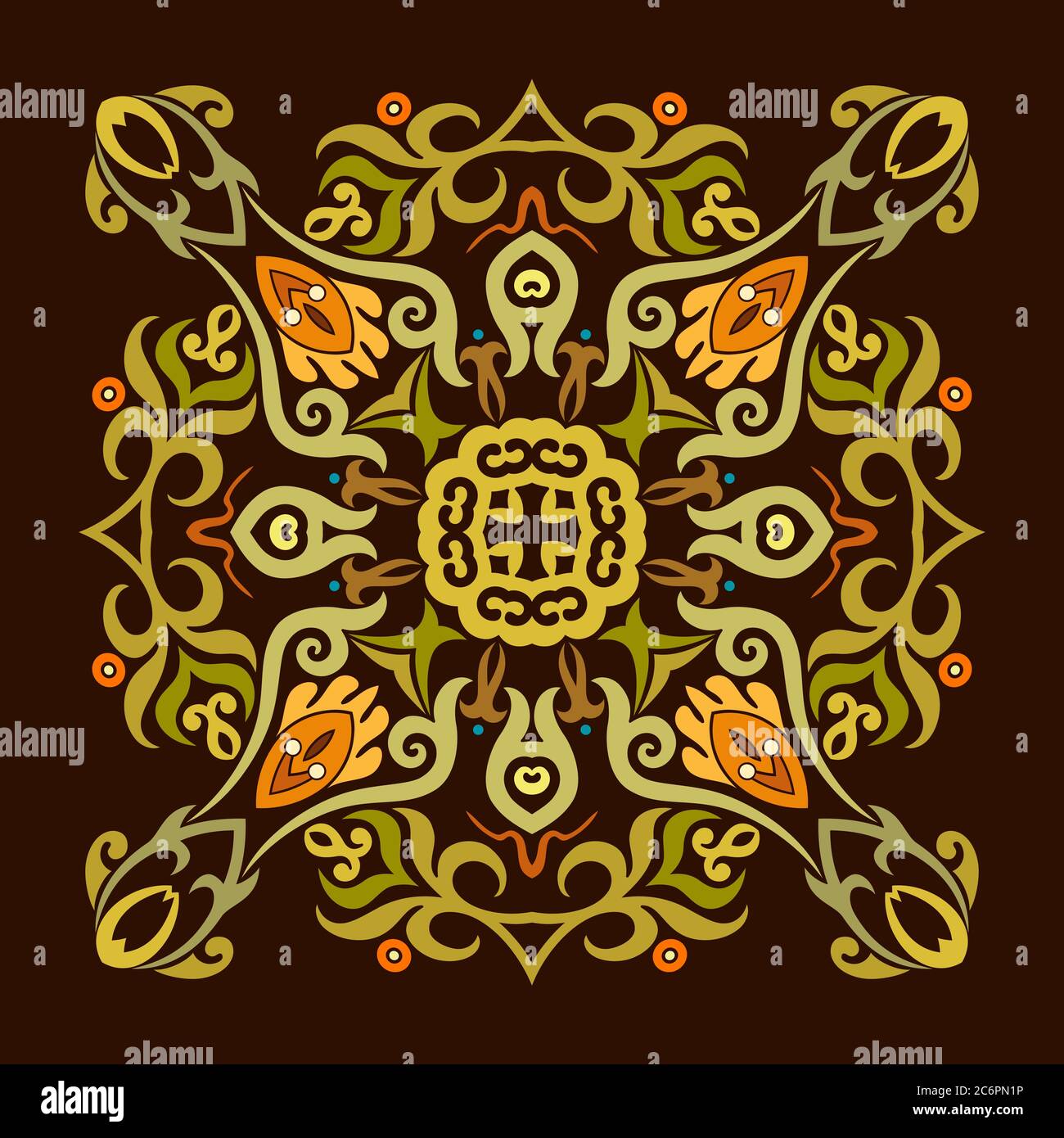 Vector ethnic abstract flower illustration Stock Vector Image & Art - Alamy