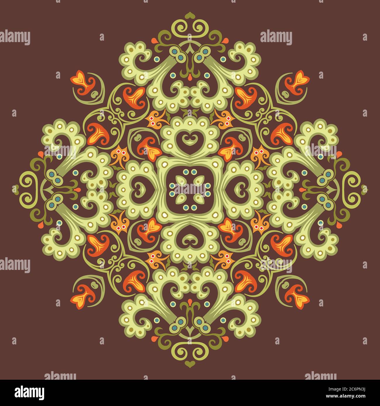 Vector ethnic abstract flower illustration Stock Vector Image & Art - Alamy
