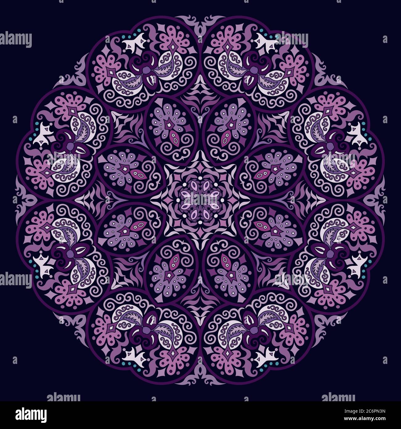 Vector ethnic abstract flower illustration Stock Vector Image & Art - Alamy