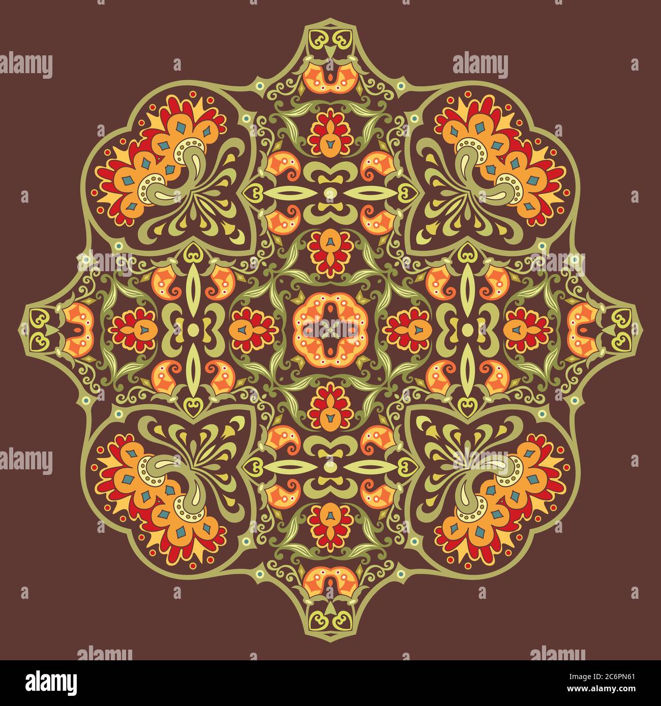 Vector ethnic abstract flower illustration Stock Vector Image & Art - Alamy