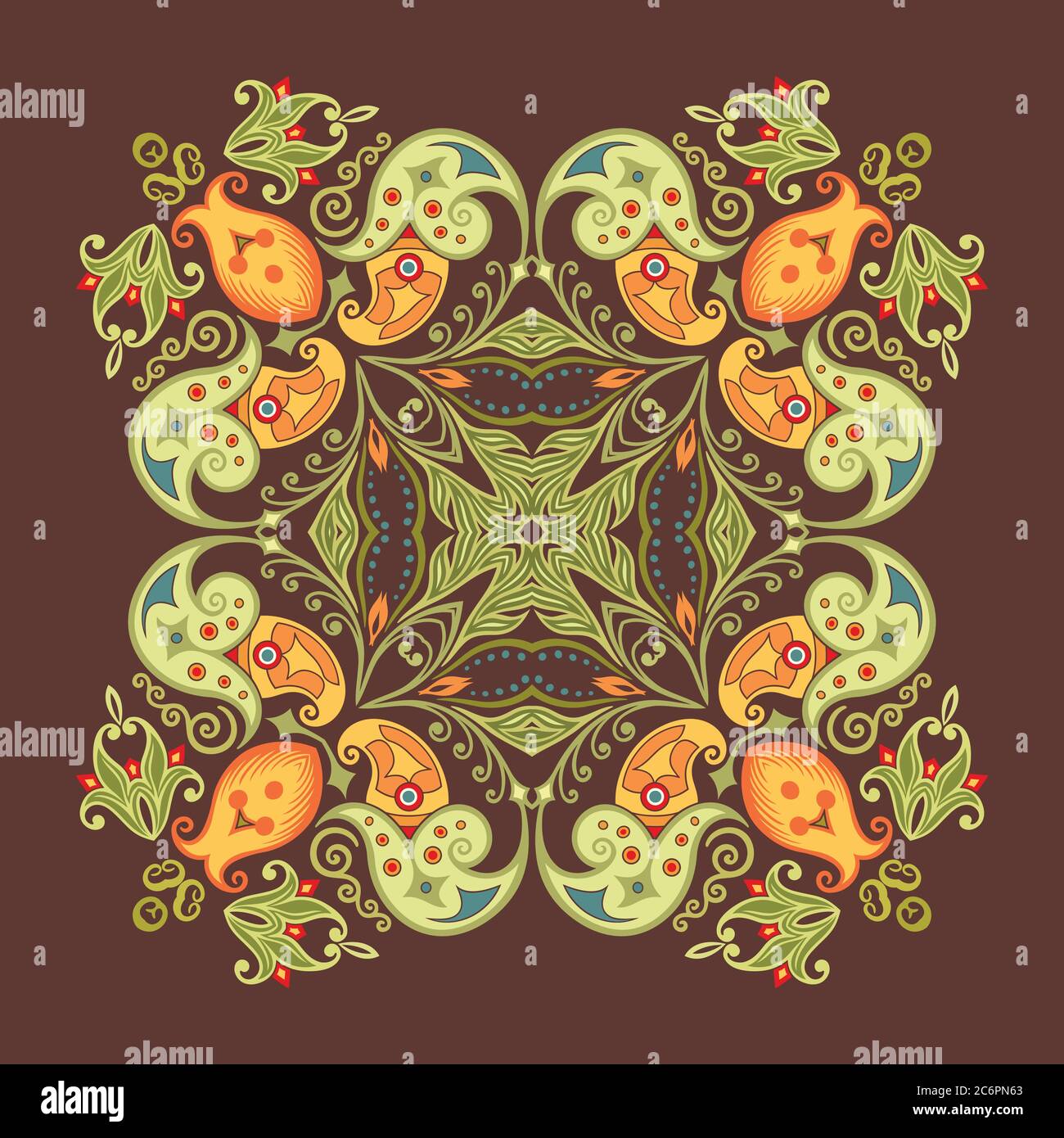 Vector ethnic abstract flower illustration Stock Vector Image & Art - Alamy