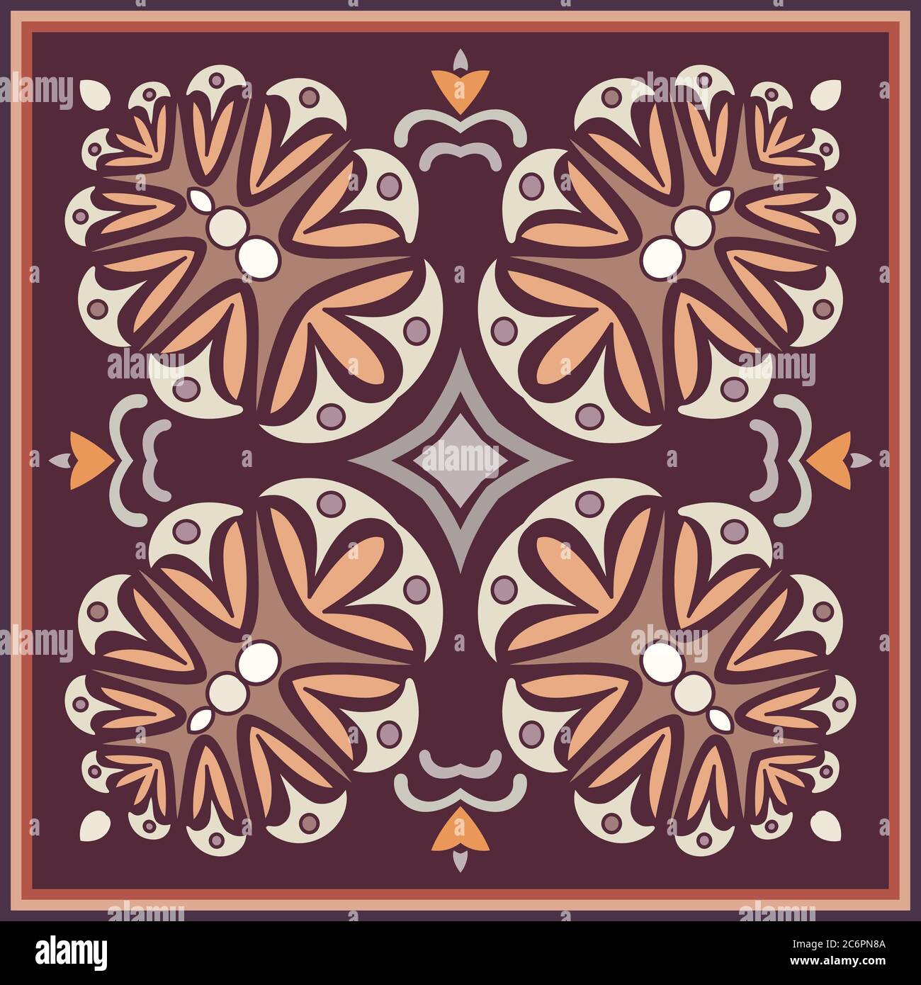 Vector ethnic abstract flower illustration Stock Vector Image & Art - Alamy