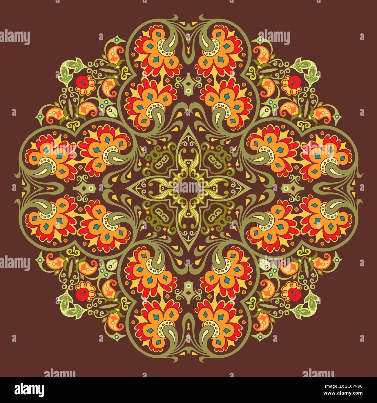 Vector ethnic abstract flower illustration Stock Vector Image & Art - Alamy