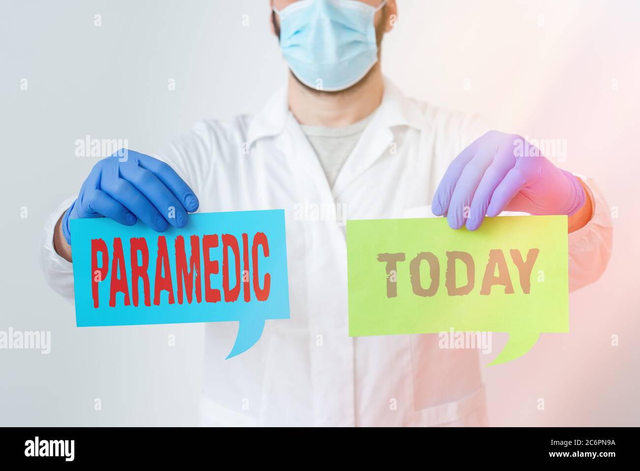 Writing note showing Paramedic. Business concept for a health worker ...