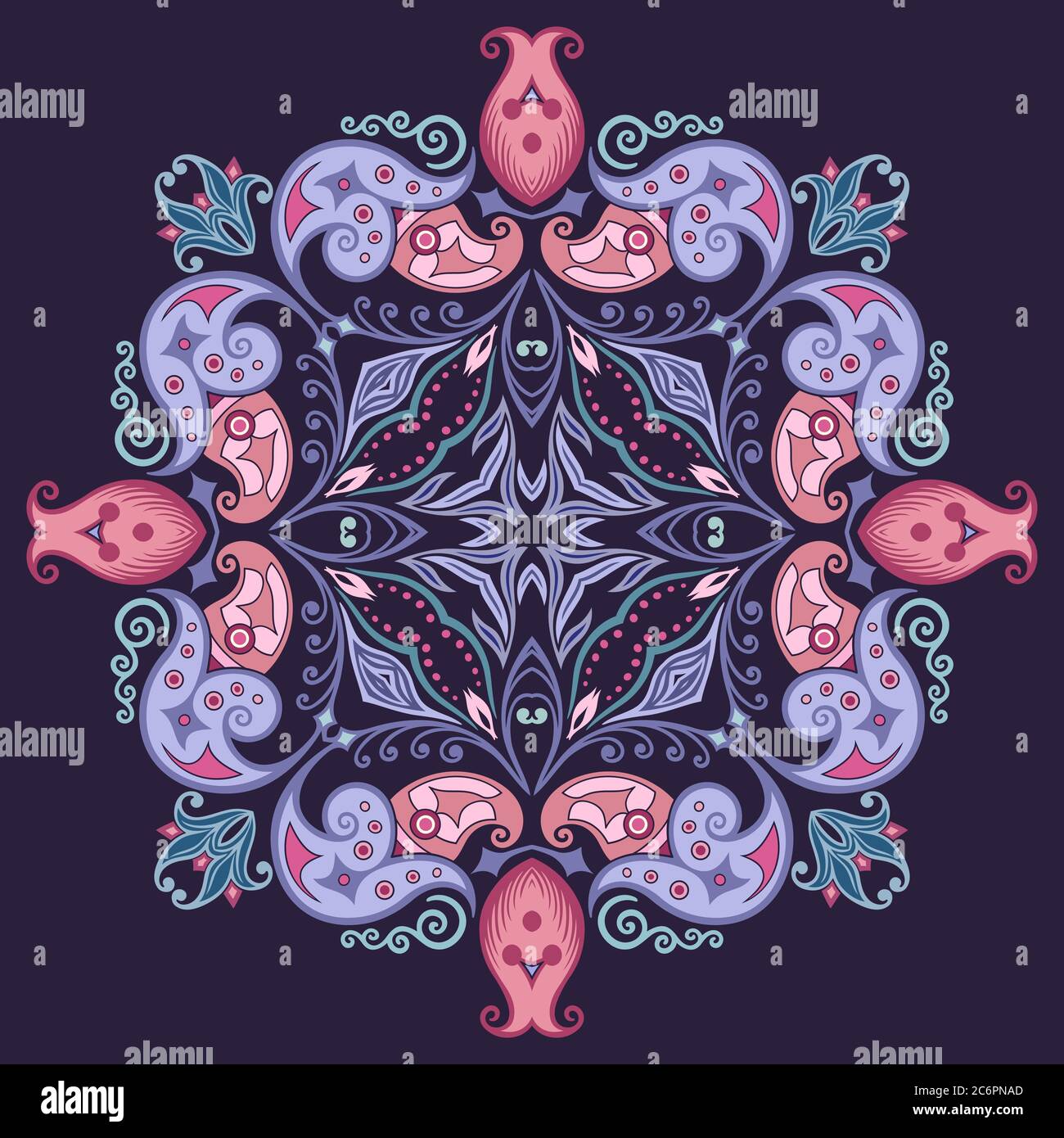 Vector ethnic abstract flower illustration Stock Vector Image & Art - Alamy