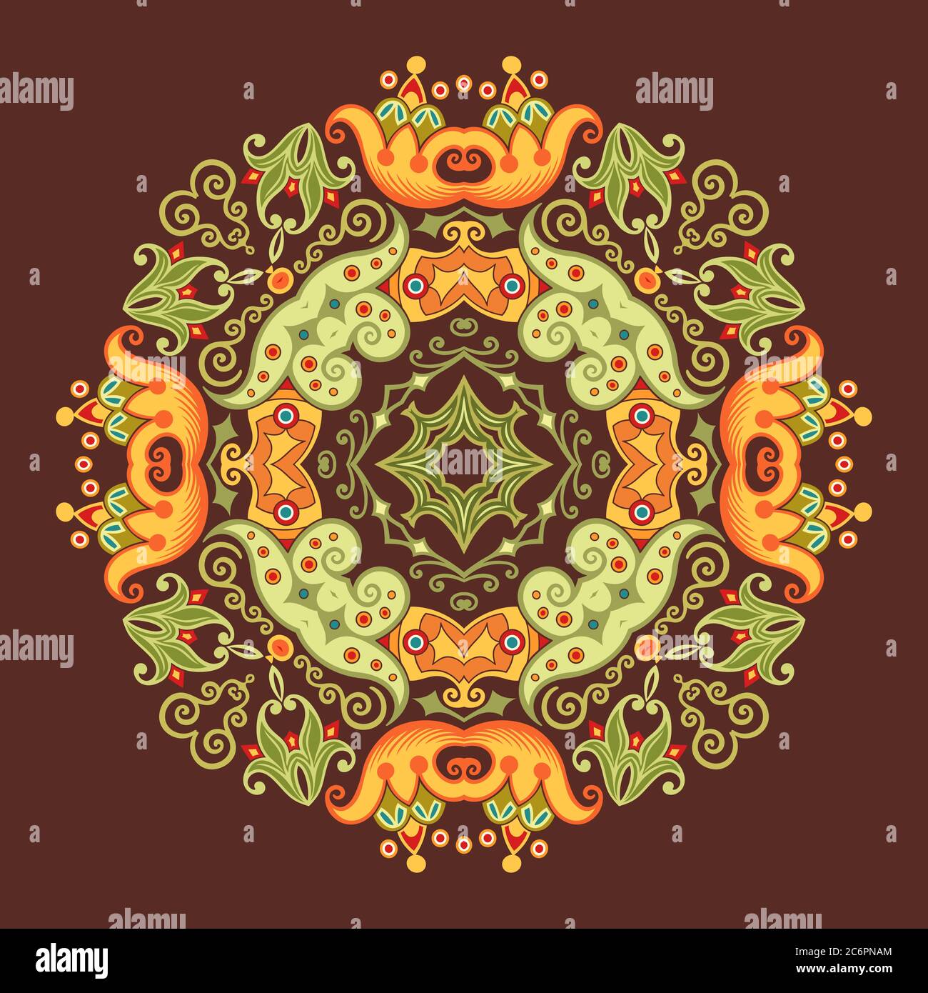 Vector ethnic abstract flower illustration Stock Vector Image & Art - Alamy
