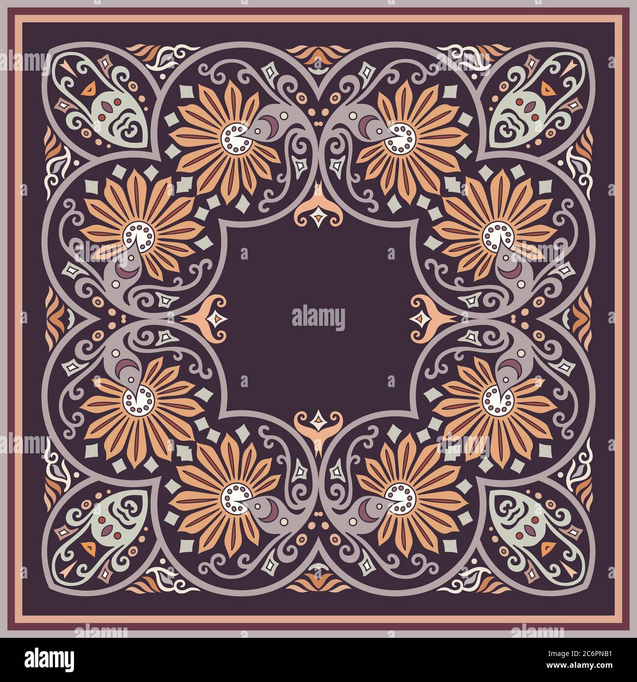 Vector ethnic abstract flower illustration Stock Vector Image & Art - Alamy