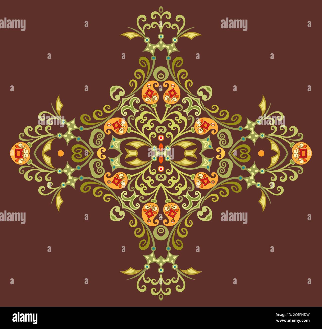Vector ethnic abstract flower illustration Stock Vector Image & Art - Alamy