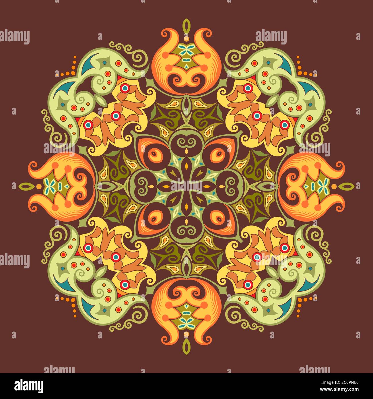 Vector ethnic abstract flower illustration Stock Vector Image & Art - Alamy