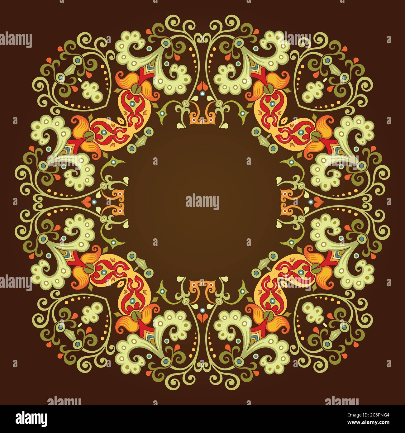 Vector ethnic abstract flower illustration Stock Vector Image & Art - Alamy