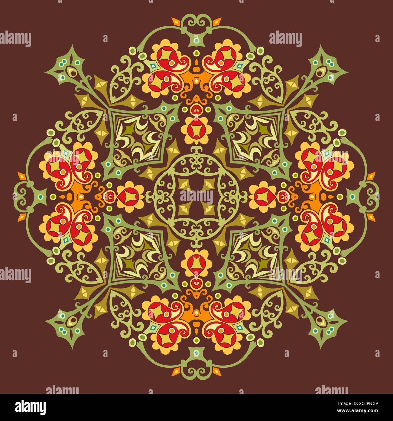 Vector ethnic abstract flower illustration Stock Vector Image & Art - Alamy