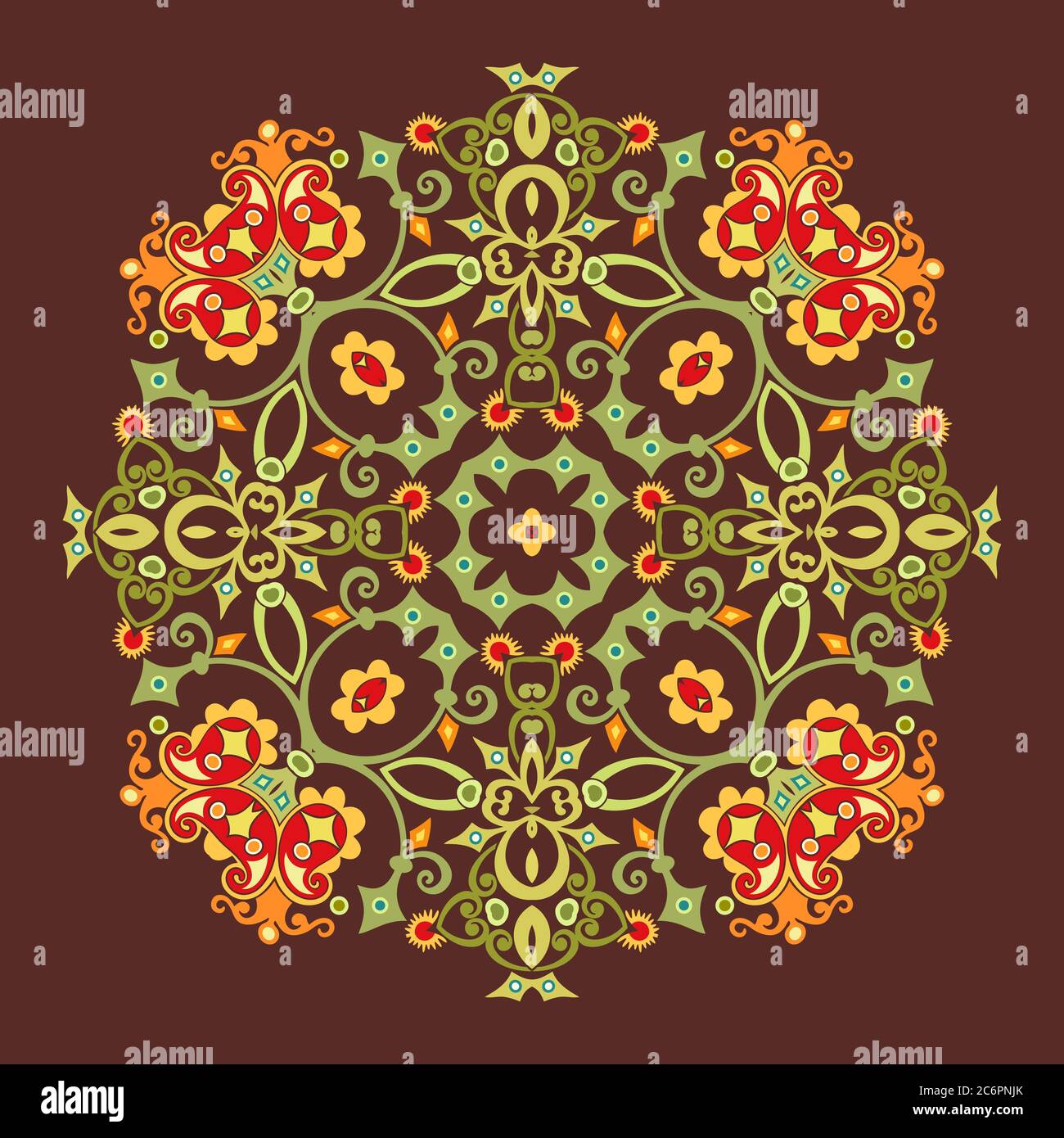 Vector ethnic abstract flower illustration Stock Vector Image & Art - Alamy