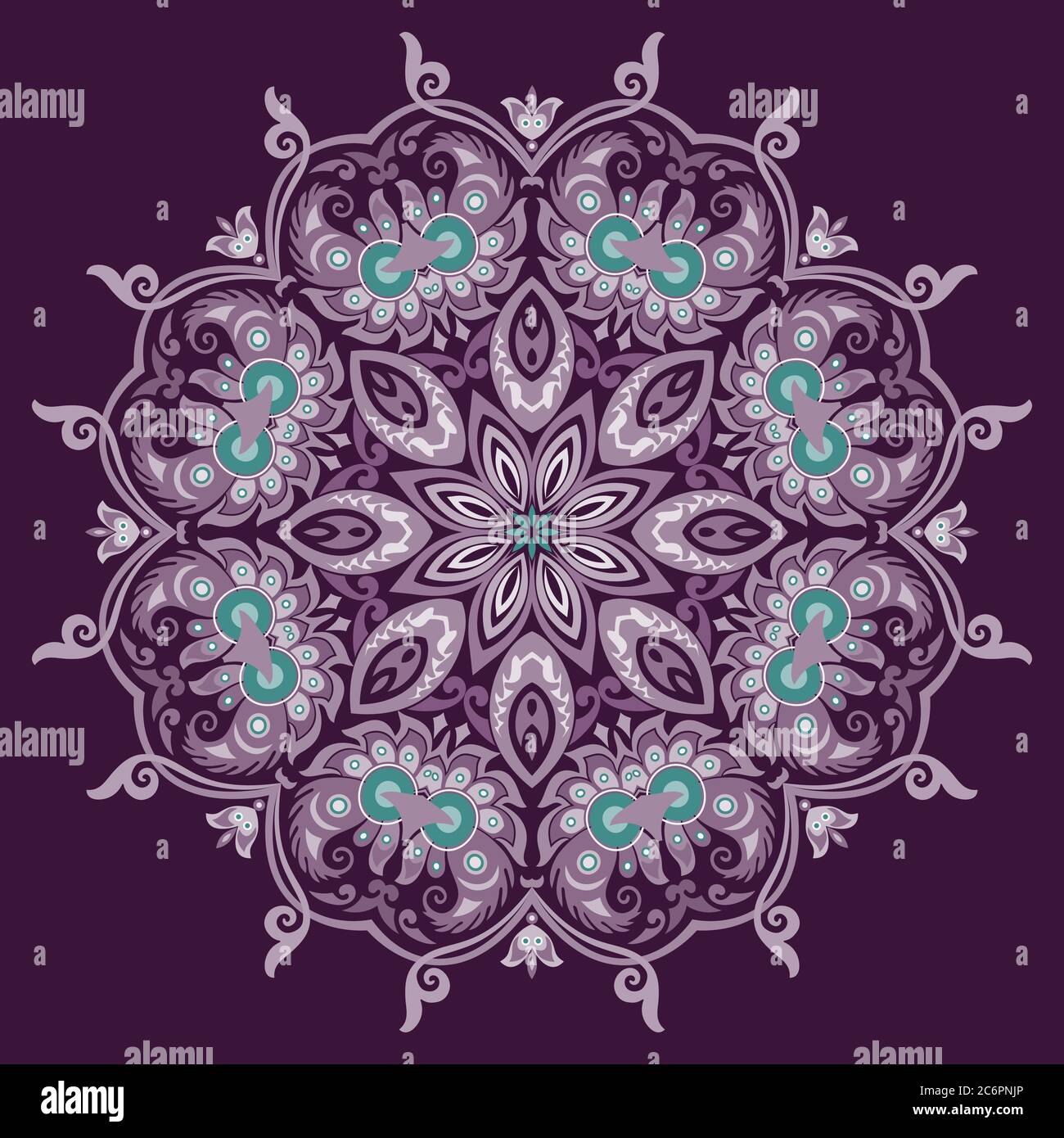 Vector ethnic abstract flower illustration Stock Vector Image & Art - Alamy