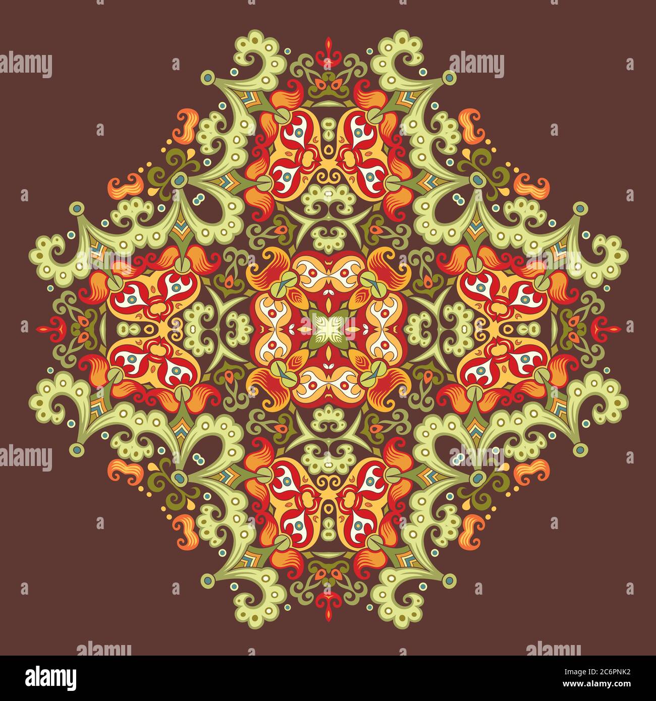 Vector ethnic abstract flower illustration Stock Vector Image & Art - Alamy