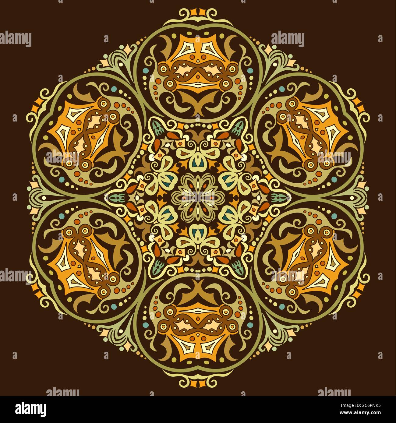 Vector ethnic abstract flower illustration Stock Vector Image & Art - Alamy