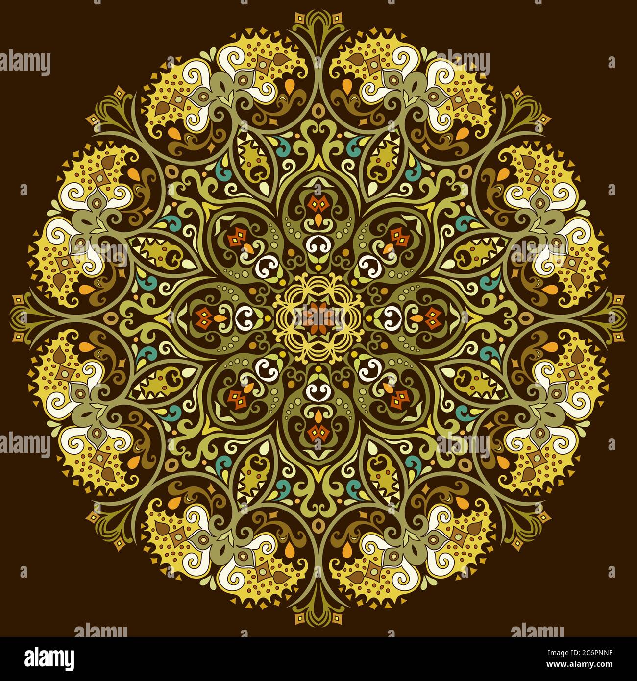 Vector ethnic abstract flower illustration Stock Vector Image & Art - Alamy