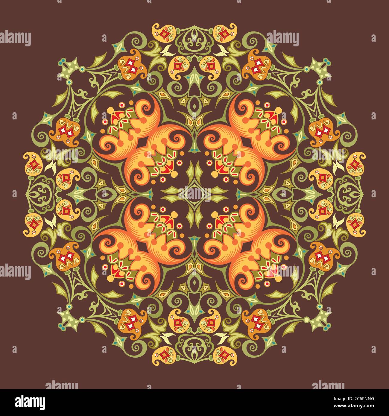 Vector ethnic abstract flower illustration Stock Vector Image & Art - Alamy