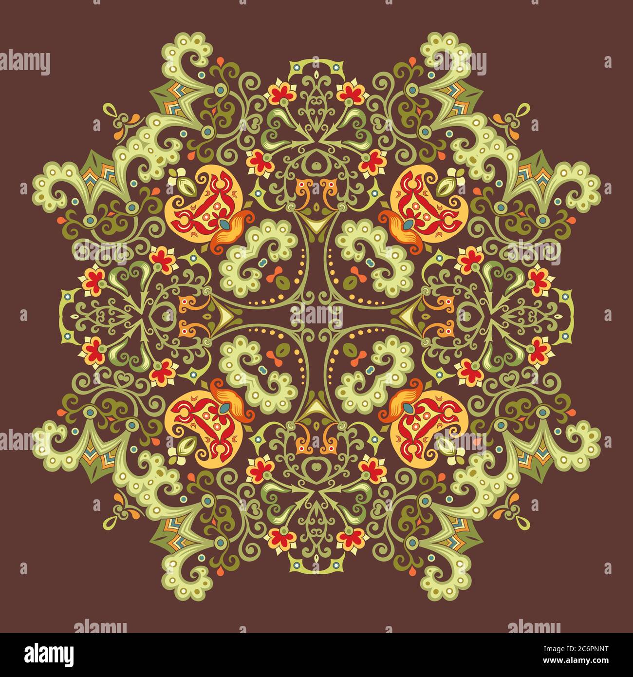 Vector ethnic abstract flower illustration Stock Vector Image & Art - Alamy