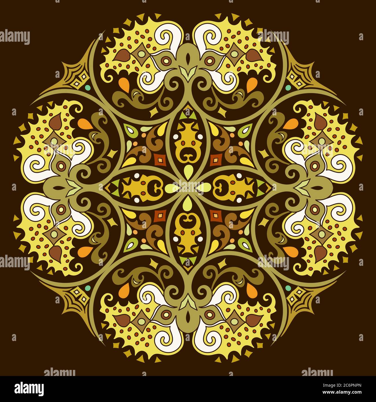 Vector ethnic abstract flower illustration Stock Vector Image & Art - Alamy