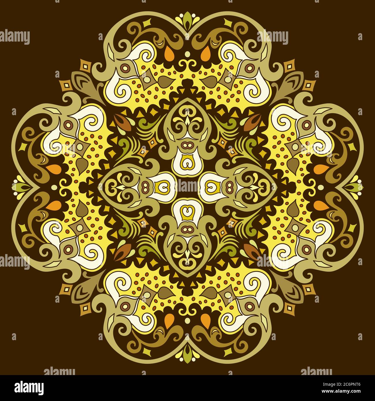 Vector ethnic abstract flower illustration Stock Vector Image & Art - Alamy