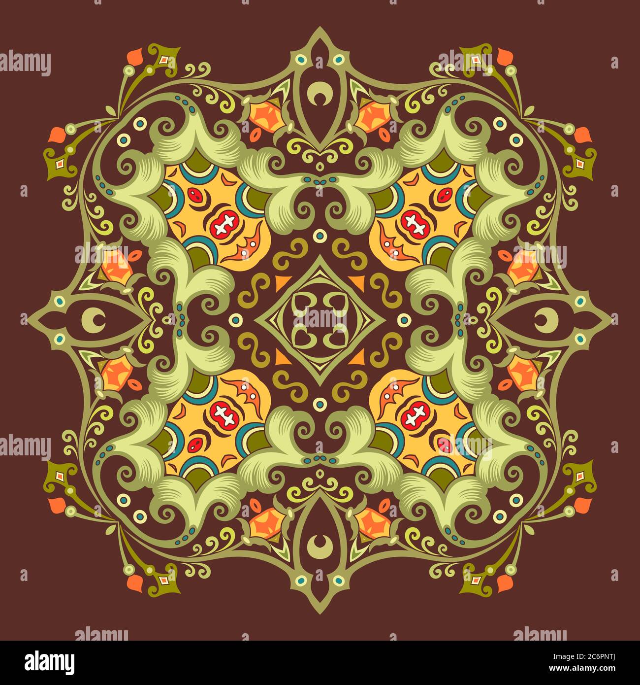 Vector ethnic abstract flower illustration Stock Vector Image & Art - Alamy
