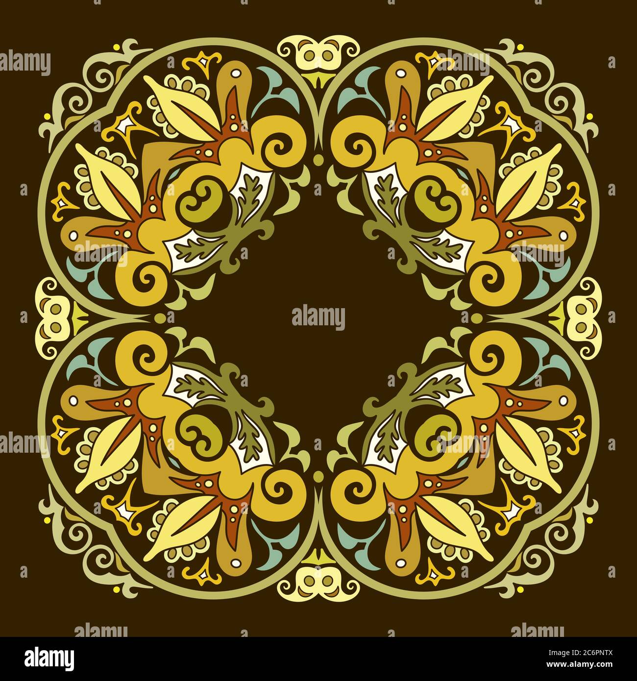 Vector ethnic abstract flower illustration Stock Vector Image & Art - Alamy
