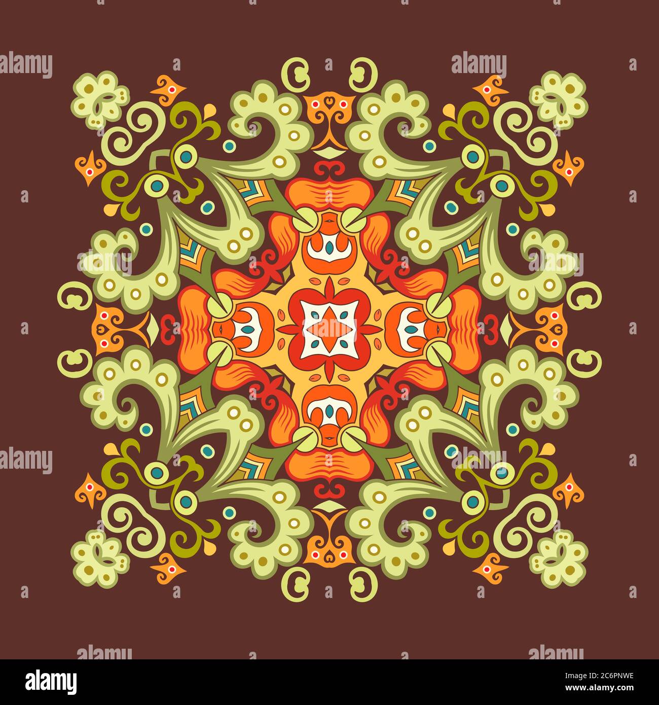 Vector ethnic abstract flower illustration Stock Vector Image & Art - Alamy
