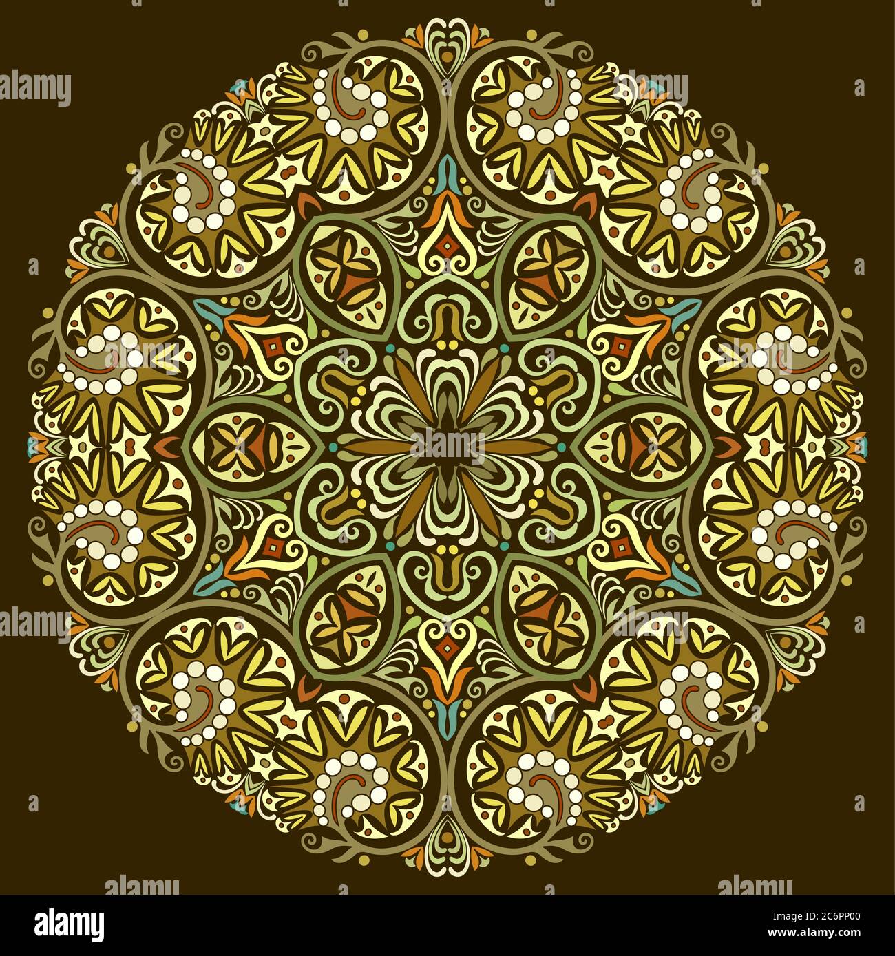 Vector ethnic abstract flower illustration Stock Vector Image & Art - Alamy