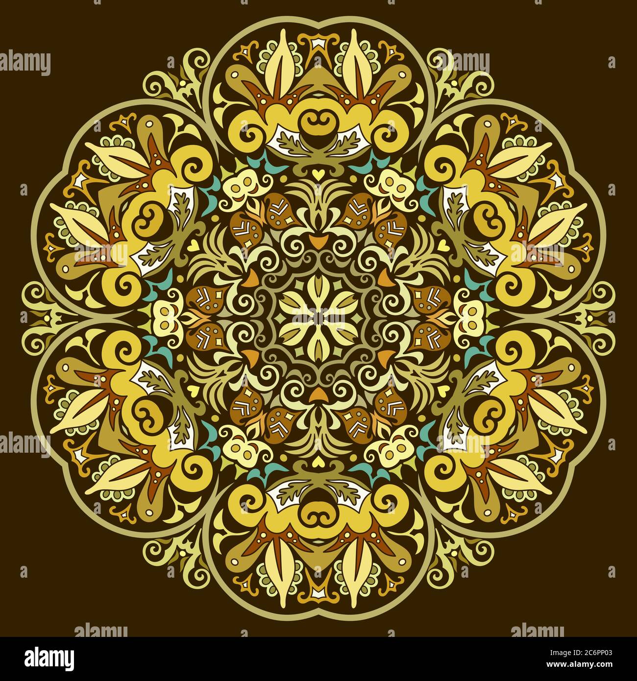 Vector ethnic abstract flower illustration Stock Vector Image & Art - Alamy