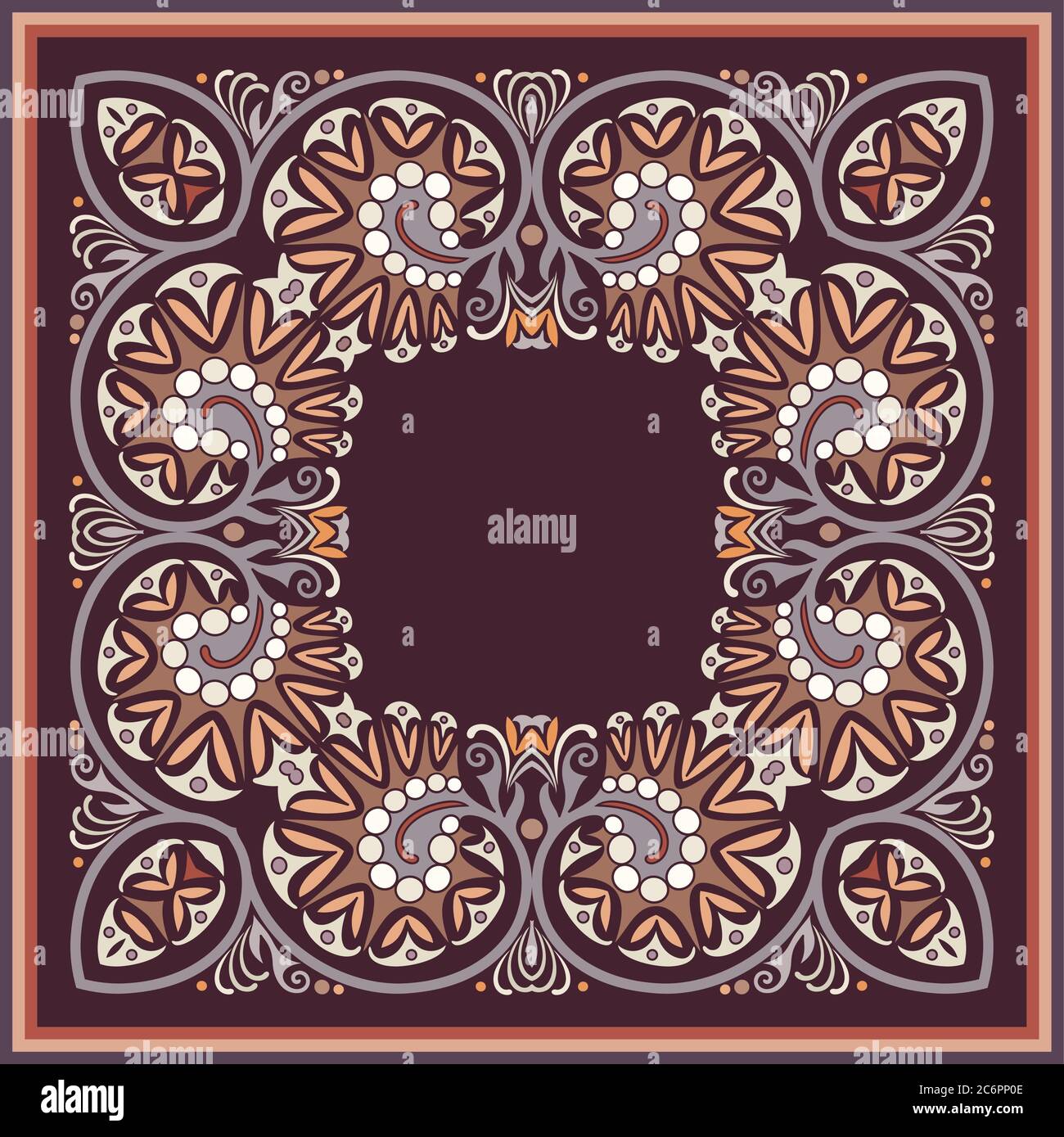 Vector ethnic abstract flower illustration Stock Vector Image & Art - Alamy