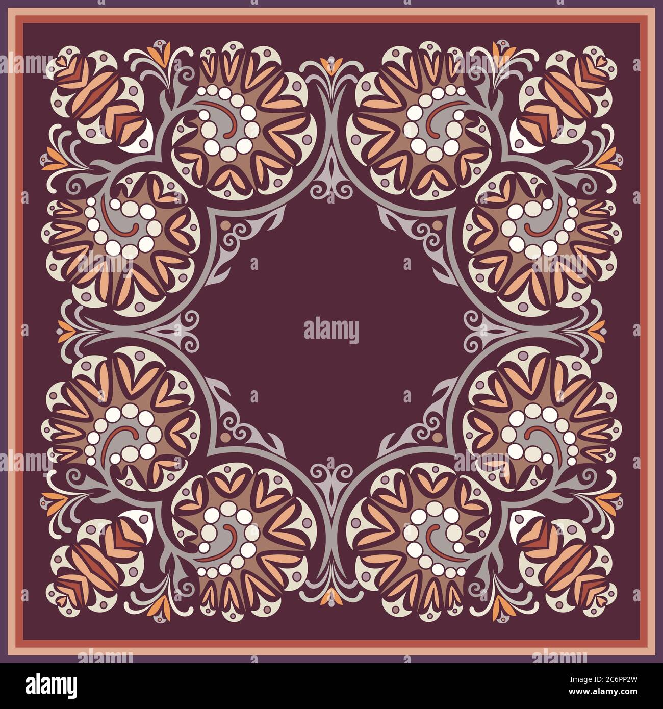 Vector ethnic abstract flower illustration Stock Vector Image & Art - Alamy