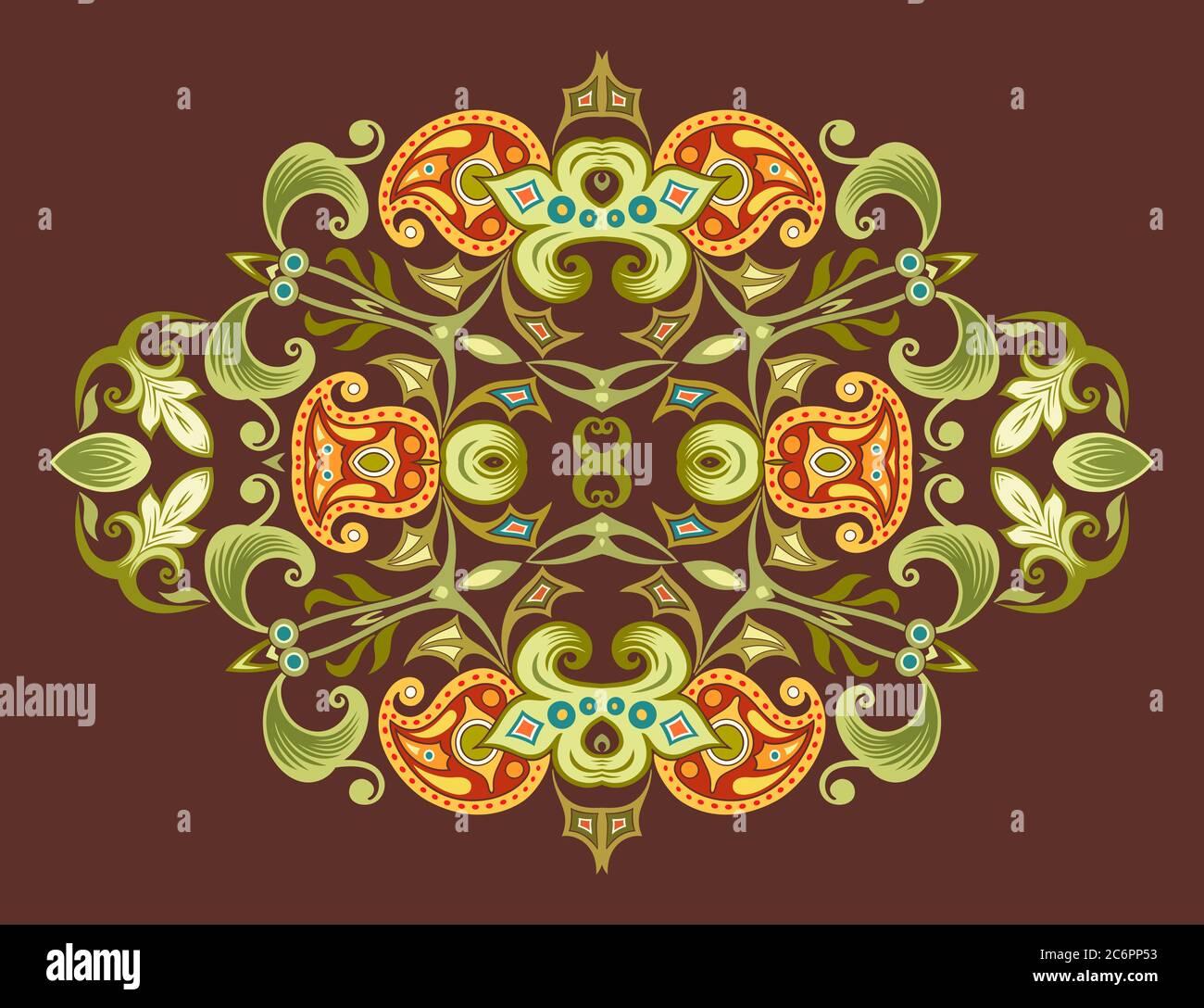 Vector ethnic abstract flower illustration Stock Vector Image & Art - Alamy