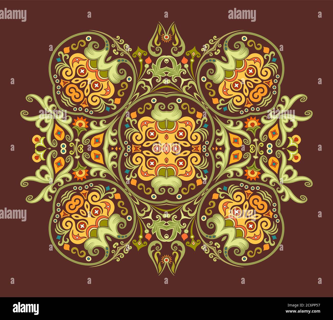 Vector ethnic abstract flower illustration Stock Vector Image & Art - Alamy