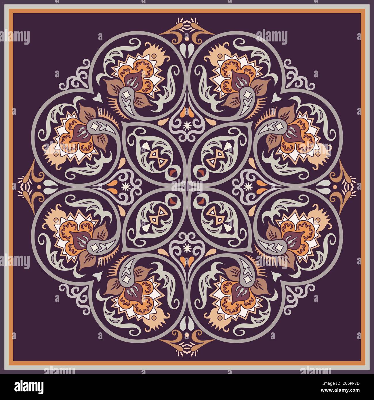 Vector ethnic abstract flower illustration Stock Vector Image & Art - Alamy