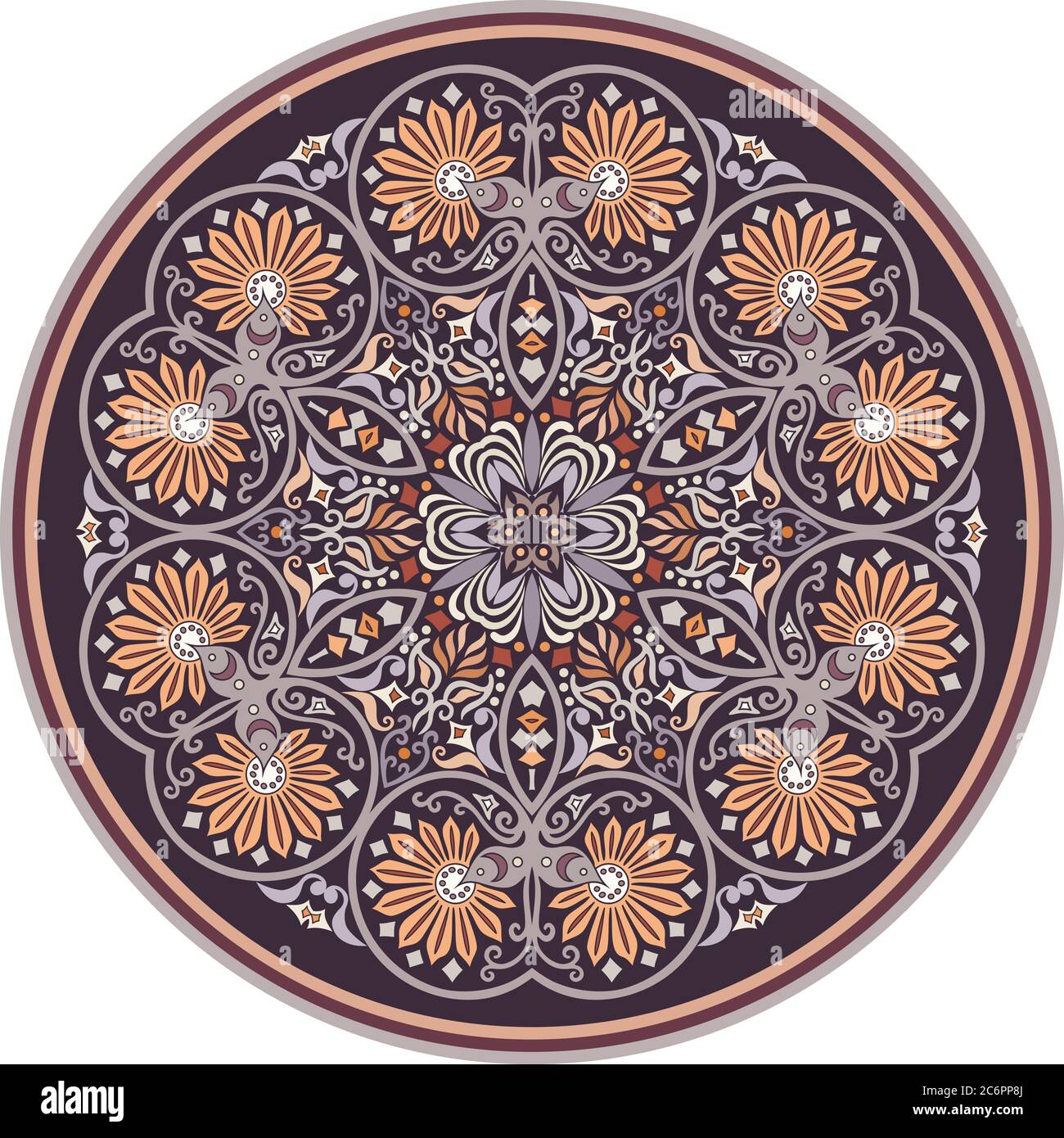 Vector ethnic abstract flower illustration Stock Vector Image & Art - Alamy