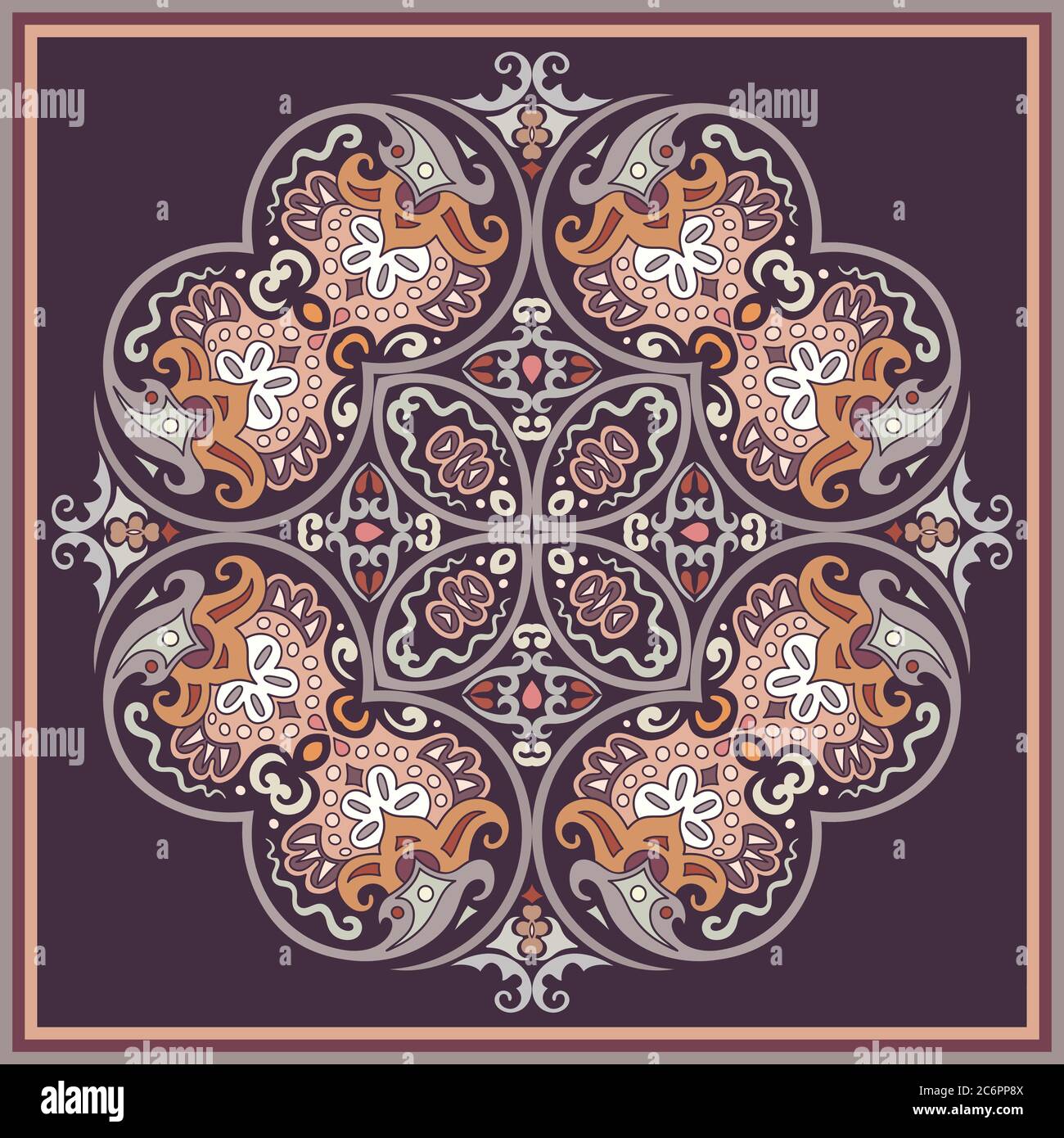 Vector ethnic abstract flower illustration Stock Vector Image & Art - Alamy