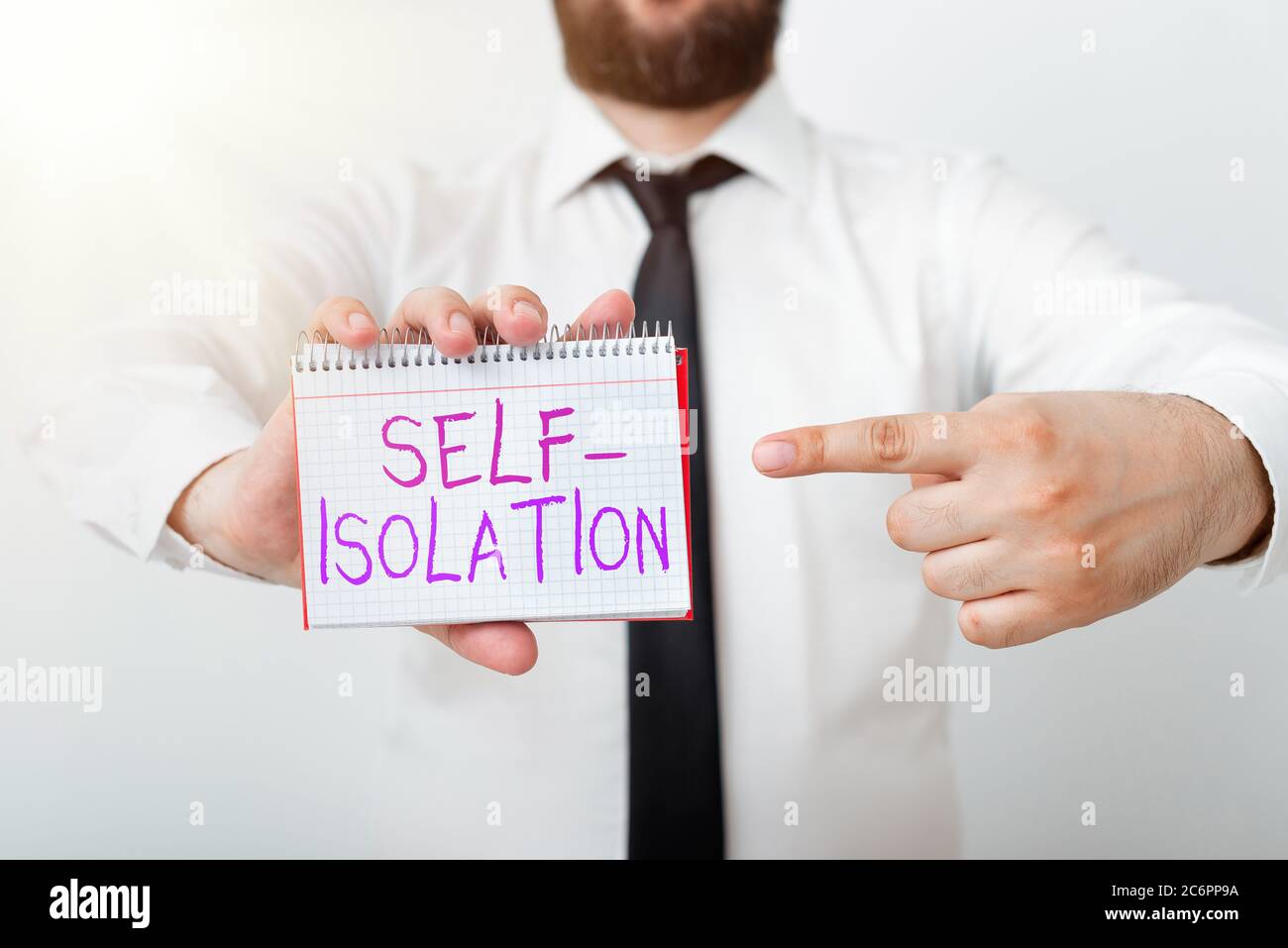 Writing note showing Self Isolation. Business concept for promoting ...