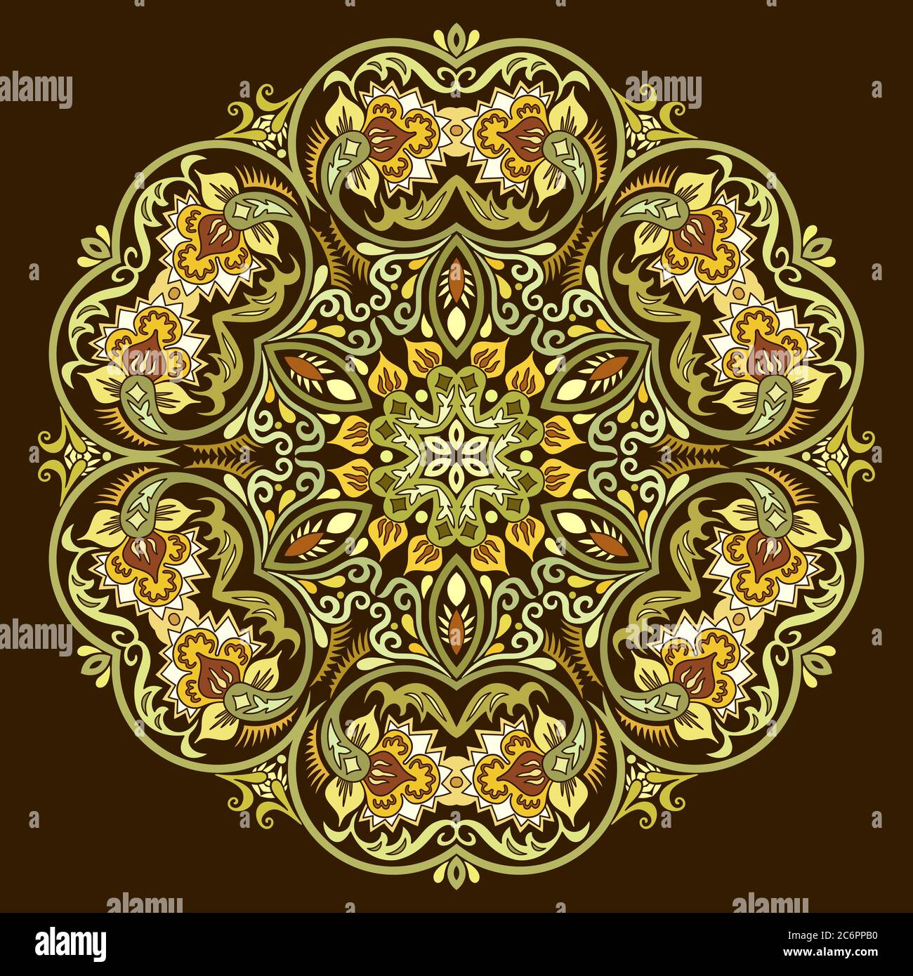 Vector ethnic abstract flower illustration Stock Vector Image & Art - Alamy
