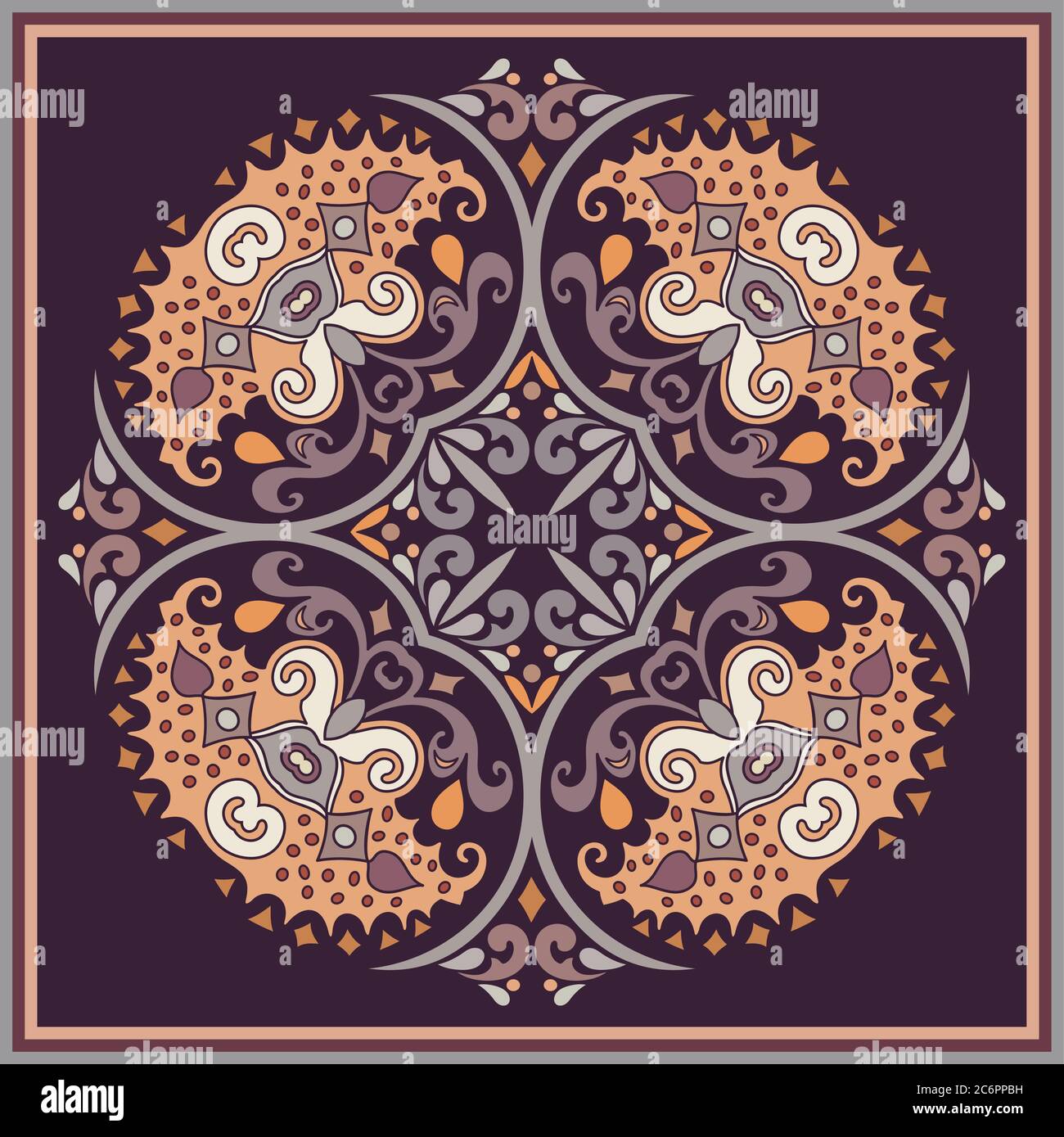 Vector ethnic abstract flower illustration Stock Vector Image & Art - Alamy