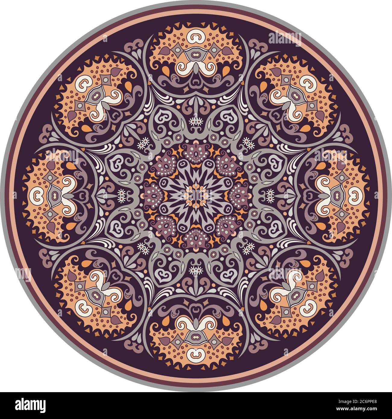 Vector ethnic abstract flower illustration Stock Vector Image & Art - Alamy
