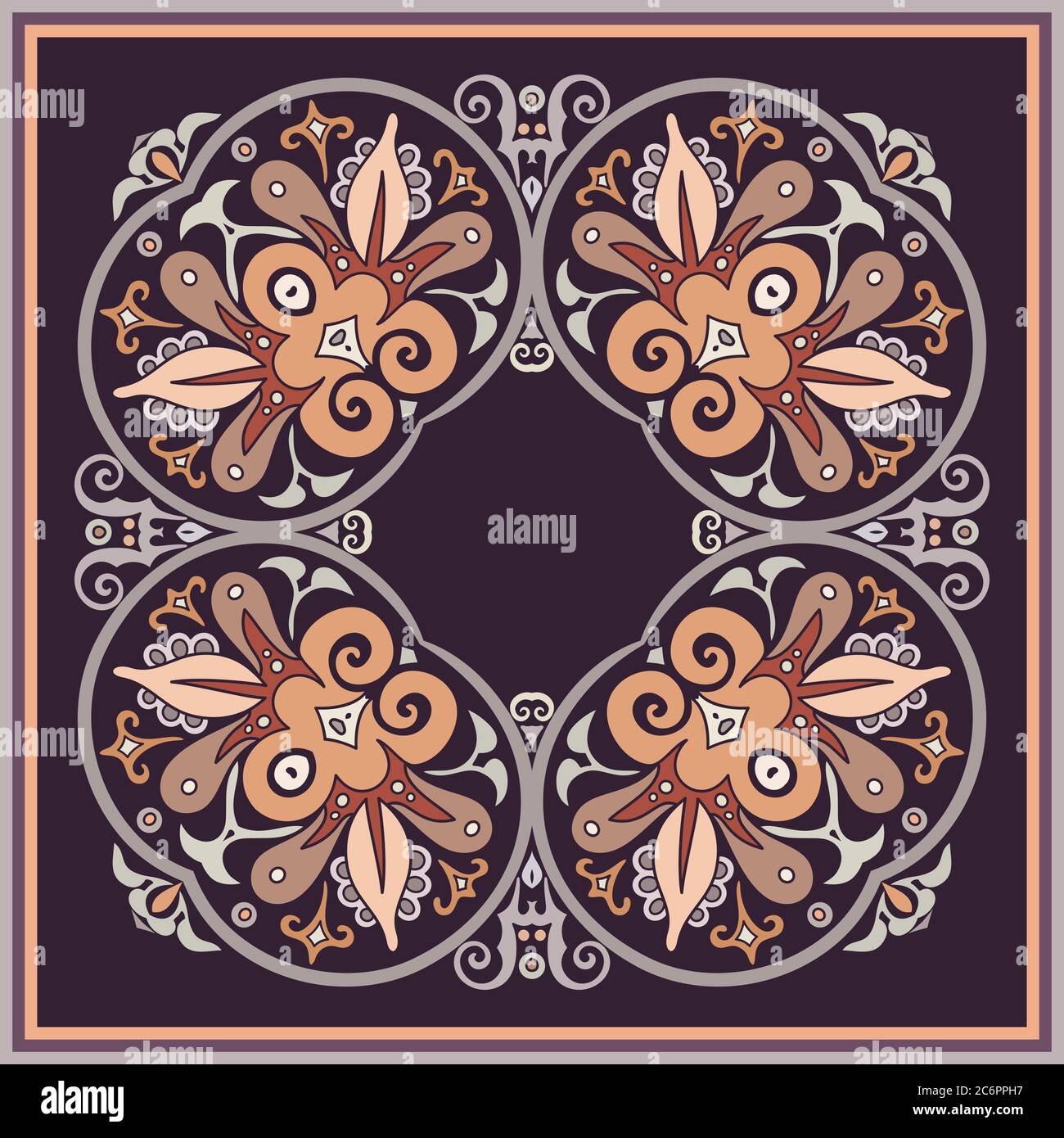 Vector ethnic abstract flower illustration Stock Vector Image & Art - Alamy