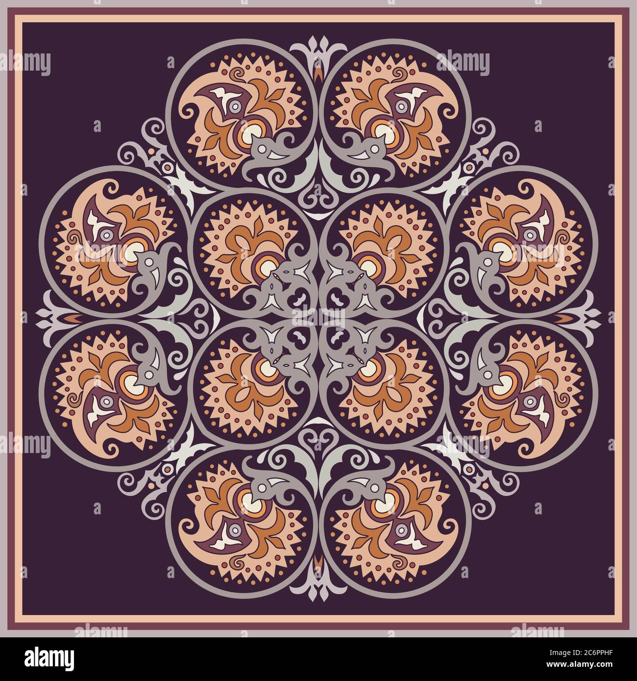 Vector ethnic abstract flower illustration Stock Vector Image & Art - Alamy