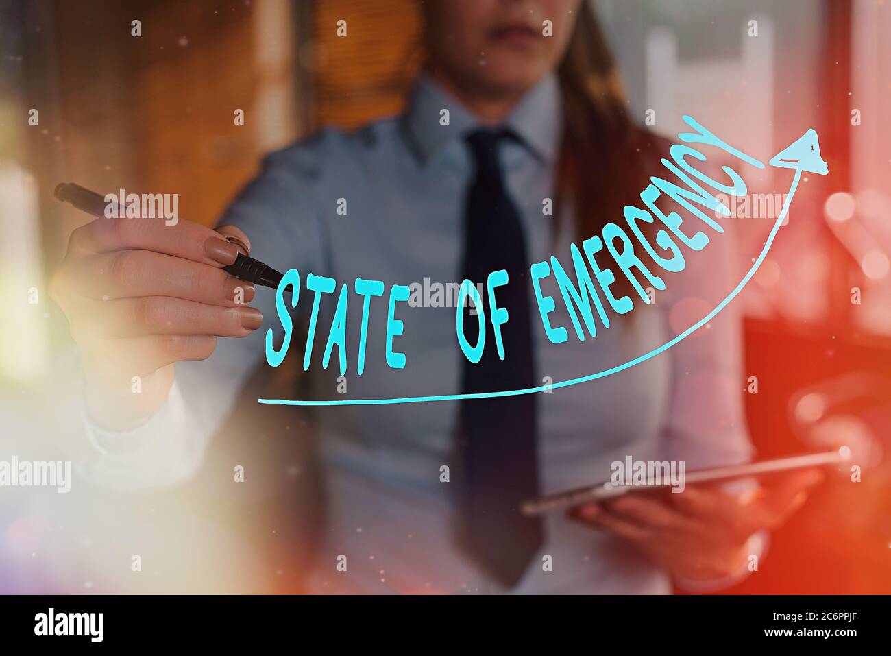 Text sign showing State Of Emergency. Business photo showcasing ...