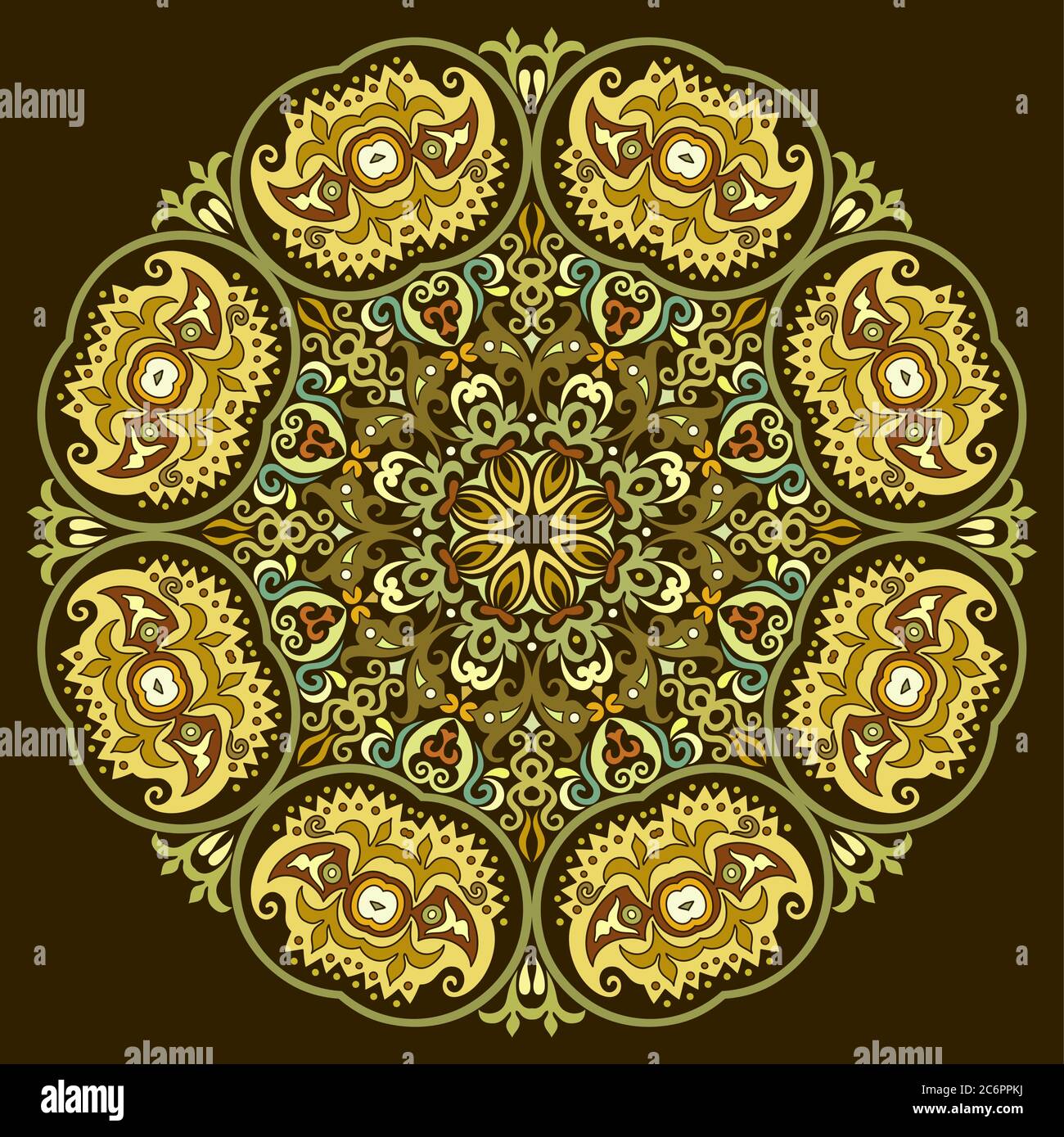 Vector ethnic abstract flower illustration Stock Vector Image & Art - Alamy